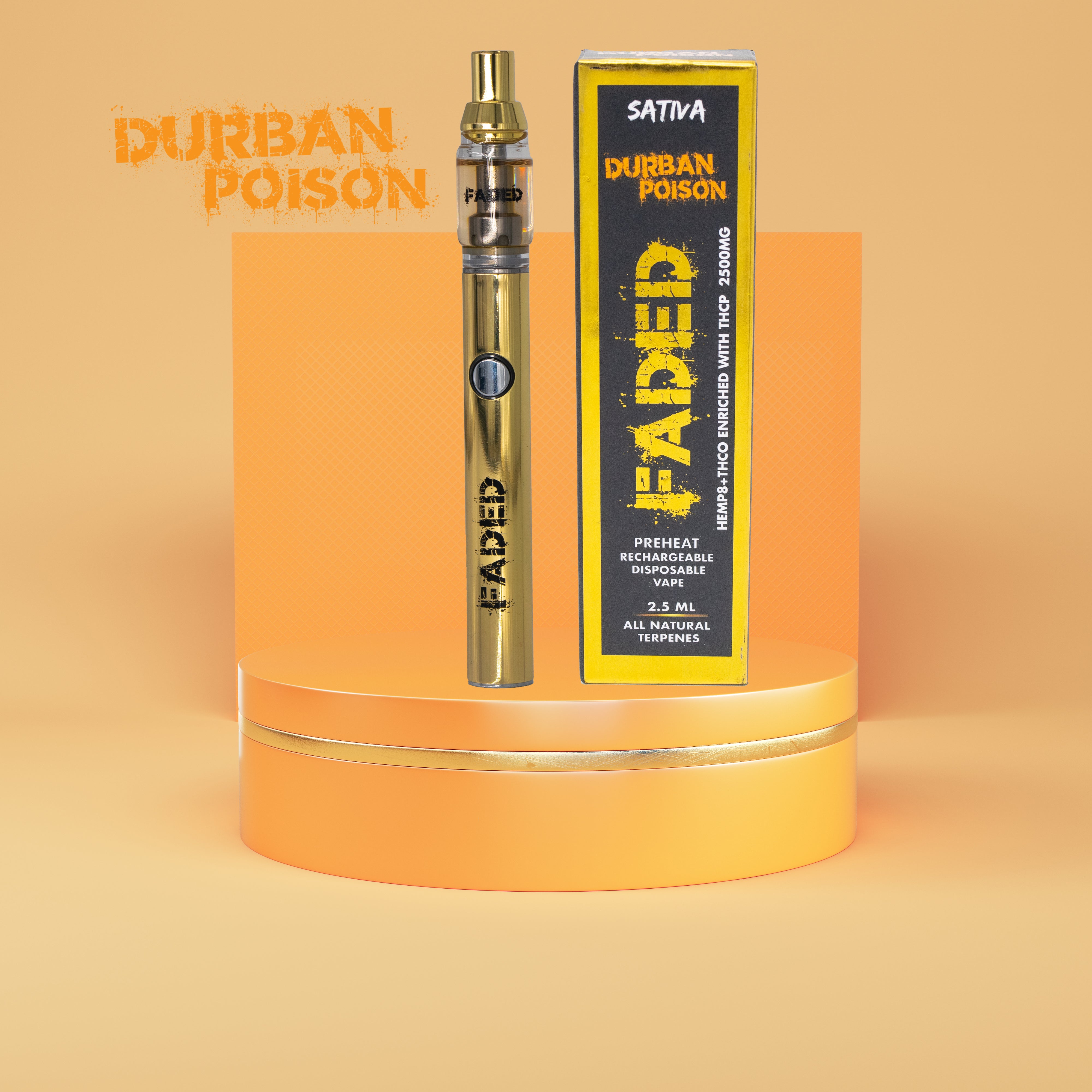 FADED 2.5ML MIXED BLEND SATIVA DURBAN POISON RECHARGEABLE DISPOSABLE ...