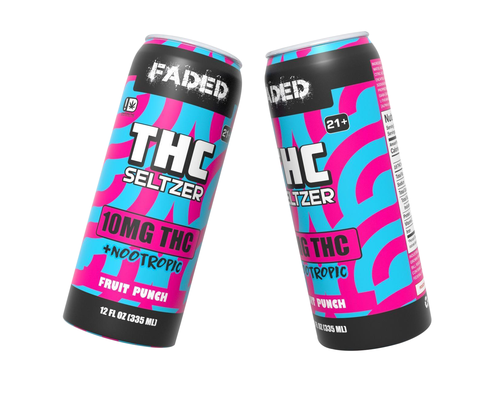 THC Seltzer 10MG THC +Nootropic Fruit Pouch – Faded
